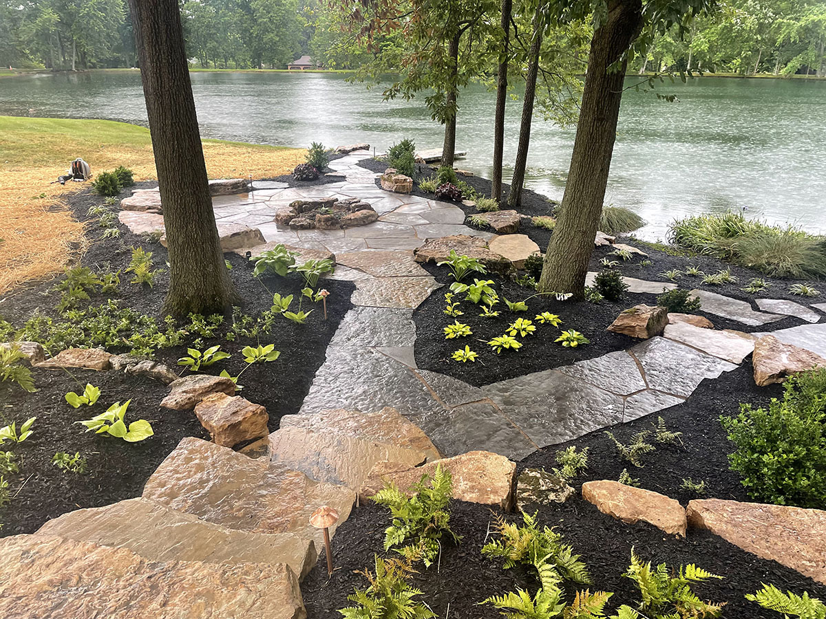 Mulch & Material Blowing - Aching Acres Landscaping